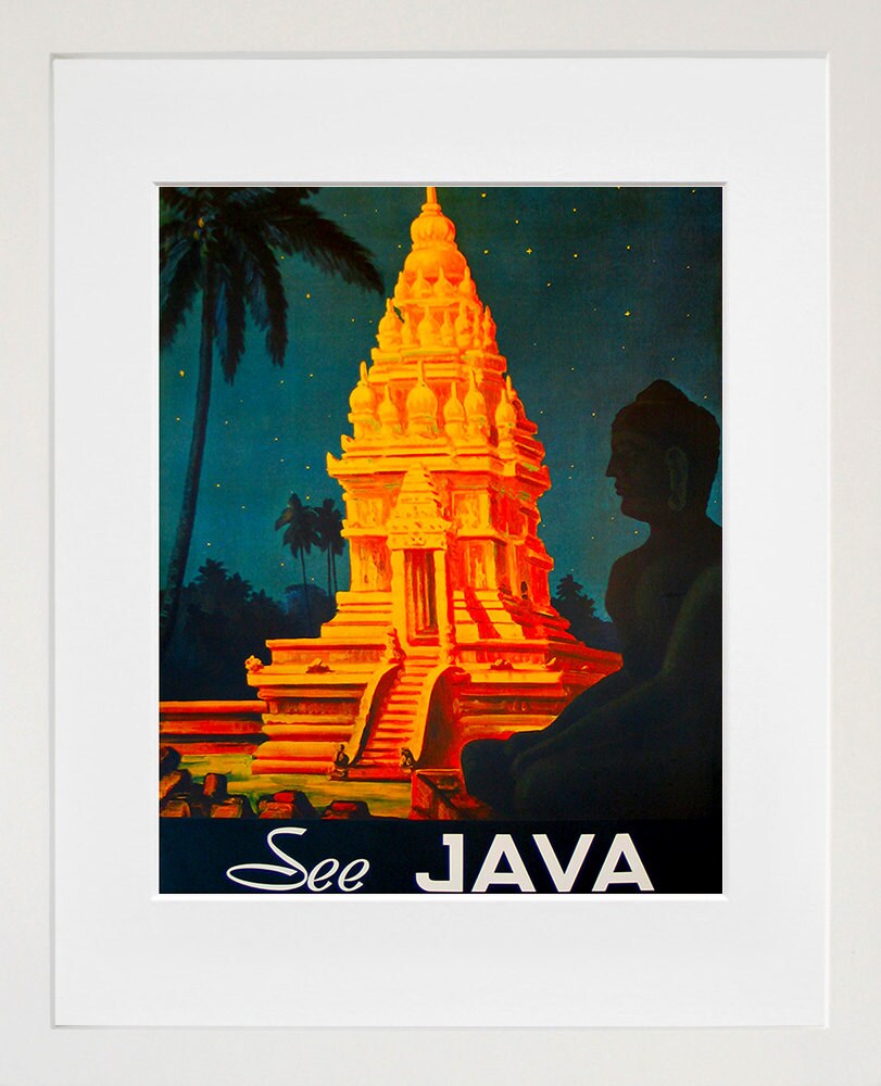 Java Travel Poster Indonesia Decor Wall Art Print ZT267 - Etsy