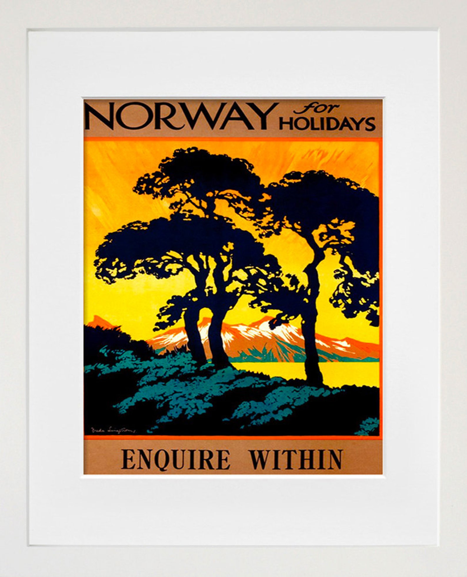 Travel Art Norway Print Poster Norwegian Vintage Home Decor - Etsy