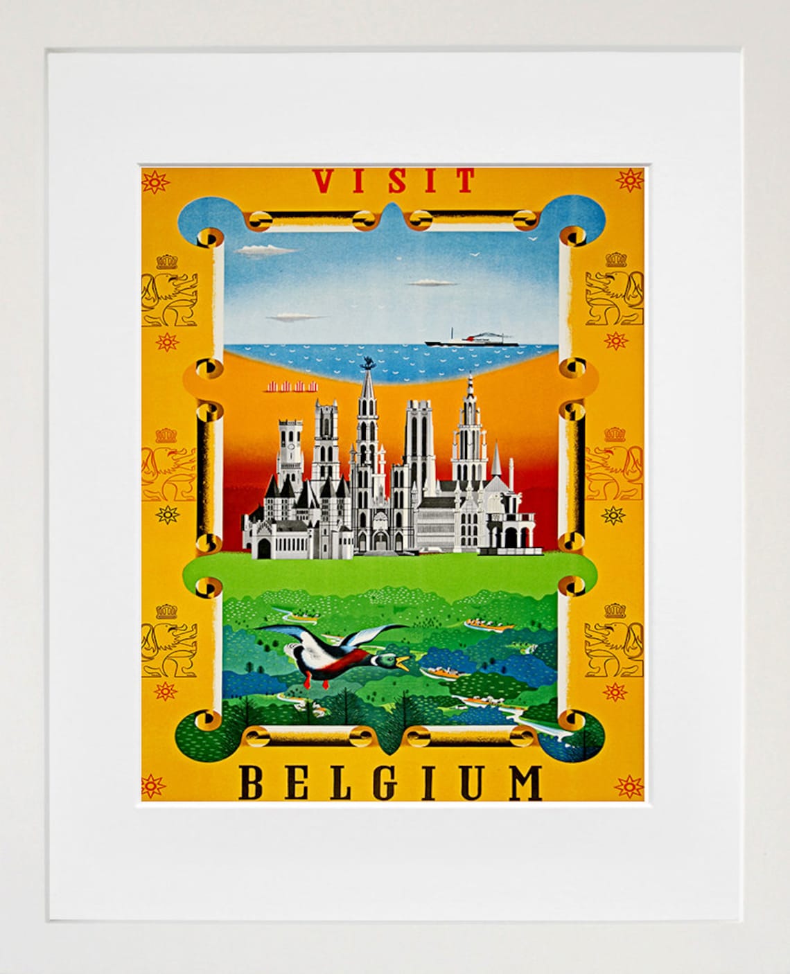 Art Belgium Poster Travel Print Vintage Home Decor ZT108 | Etsy