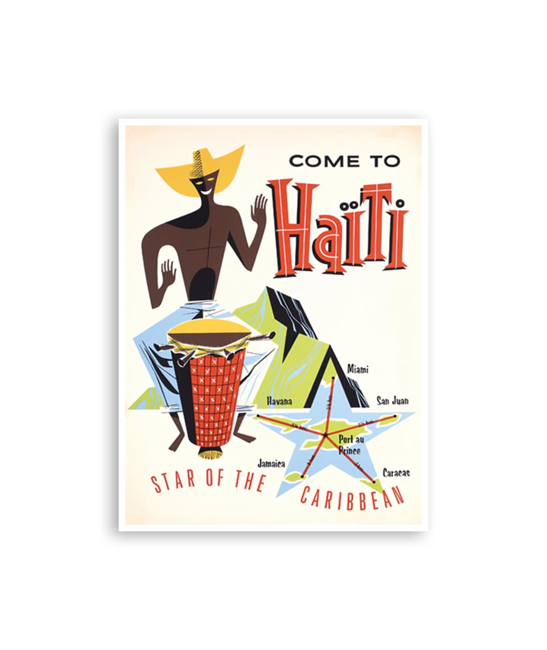 Vintage Haiti Art Print Haitian Travel Poster Wall Decor (XR4308) - Etsy