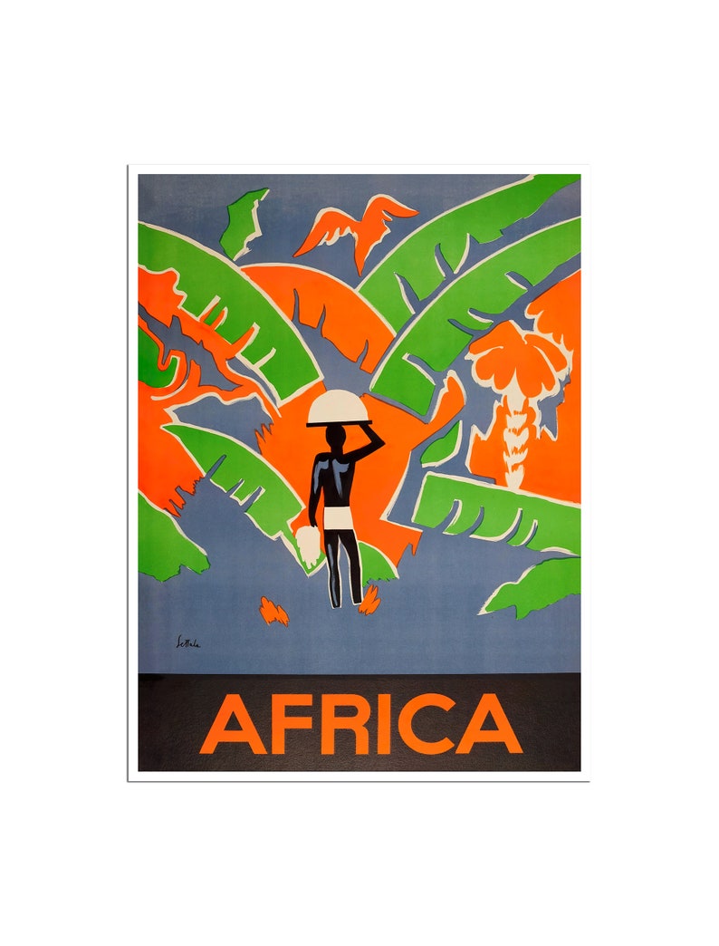 African Travel Poster Africa Jungle Art Print xr4685a - Etsy