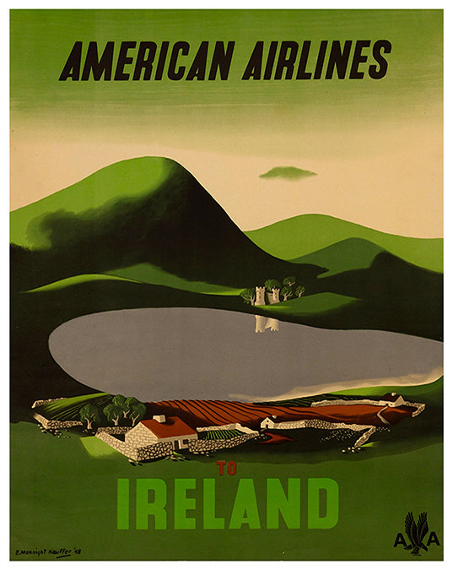 Ireland Art Vintage Travel Poster Print Home Irish Wall Decor - Etsy