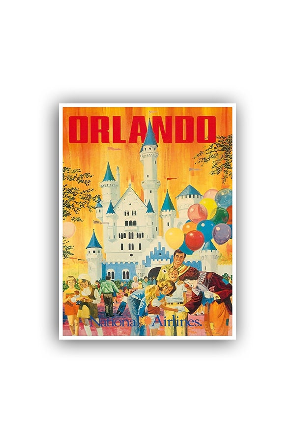 Orlando Travel Poster Florida Art Wall Decor Miami Retro (xr1524)a - Etsy