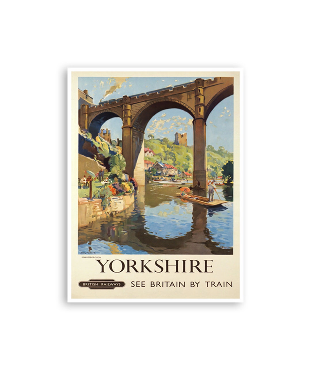 Yorkshire Vintage Art England Travel Poster English Wall Art Print ...