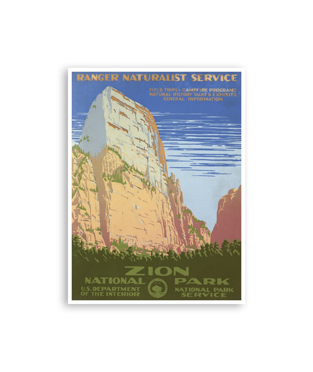 Zion Art Zion National Park Poster 1930s WPA Print (XR2055) - Etsy