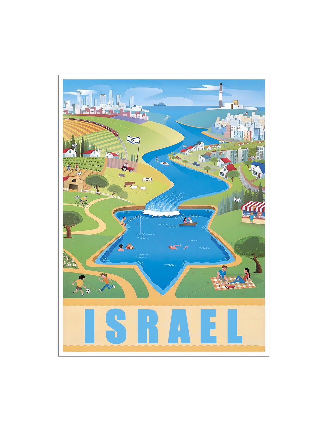 Israel Travel Poster Vintage Israeli Art Home Decor (XR4637) - Etsy