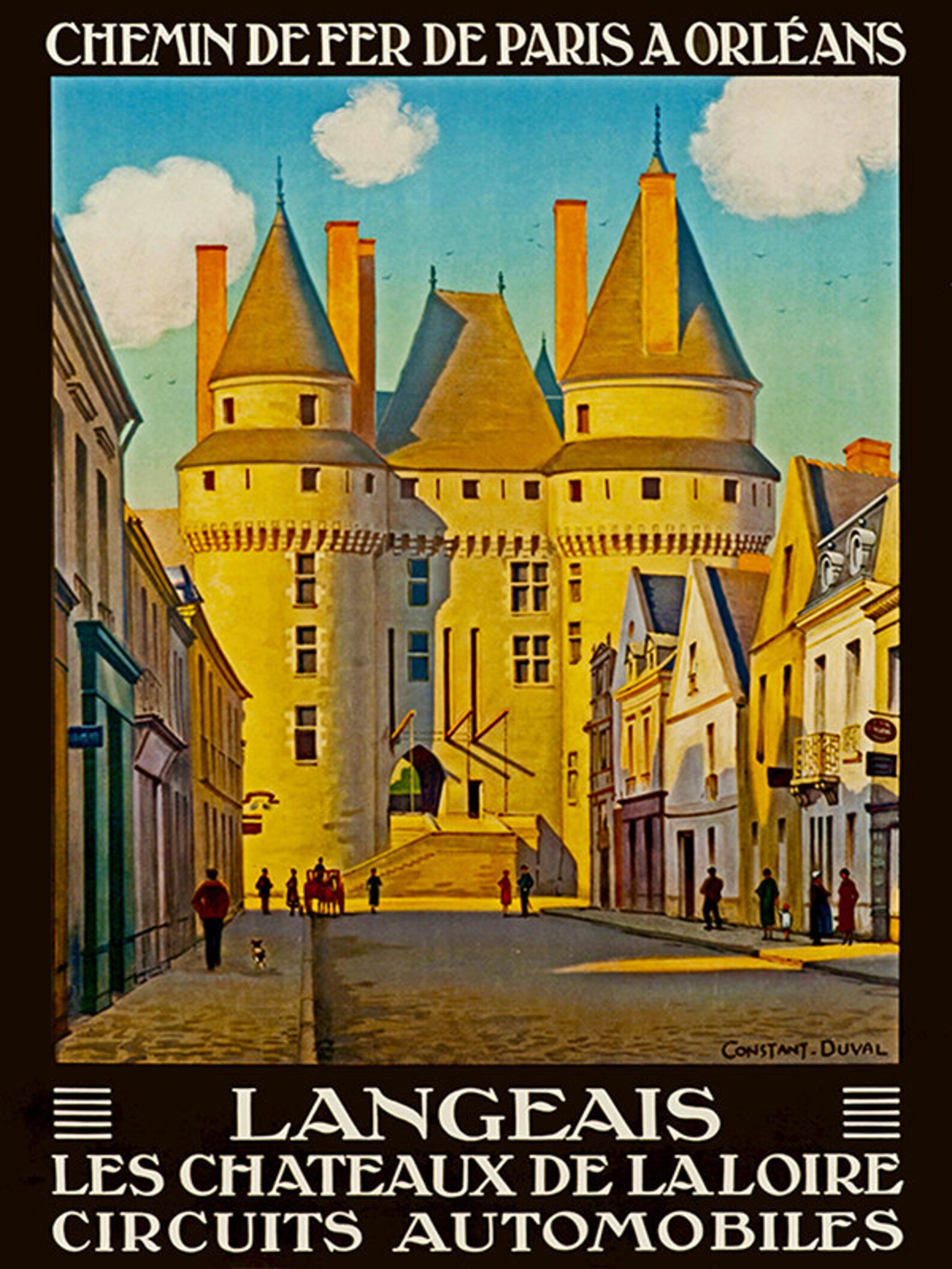 Art French Travel Poster France Langeais Vintage Print ZT168 - Etsy