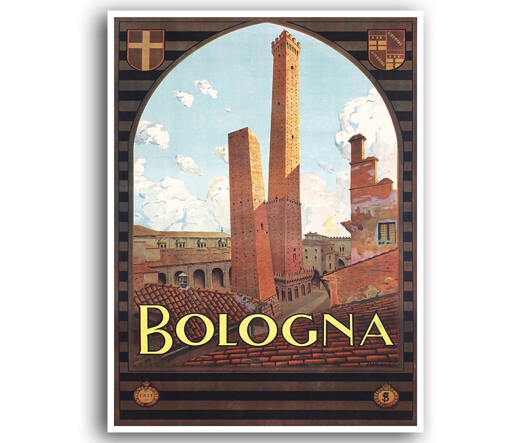 Bologna Italy Art Print Travel Poster Retro Home Decor (XR1296) - Etsy
