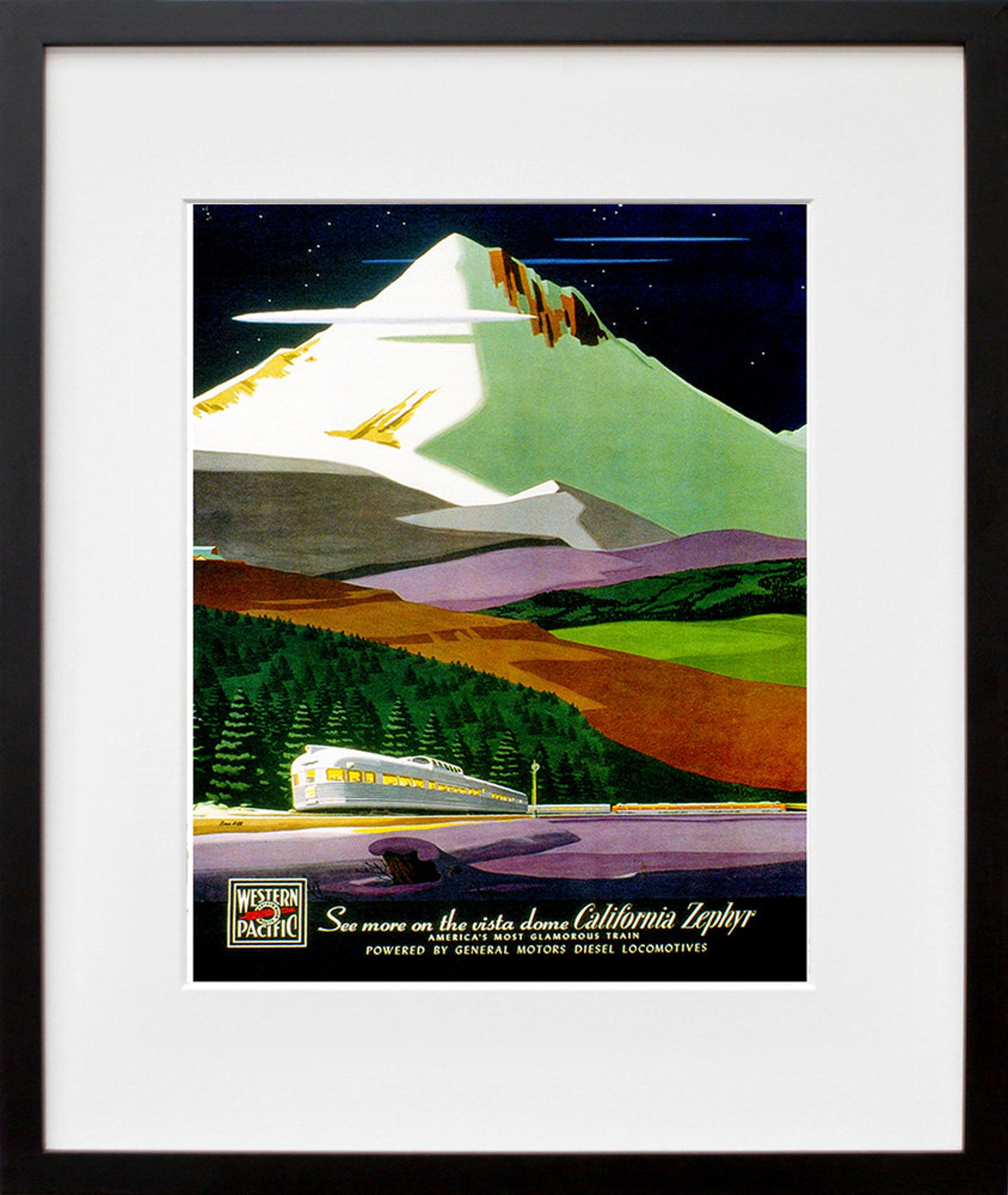 Train Poster Locomotive Art Travel Decor Retro Print XR155 - Etsy