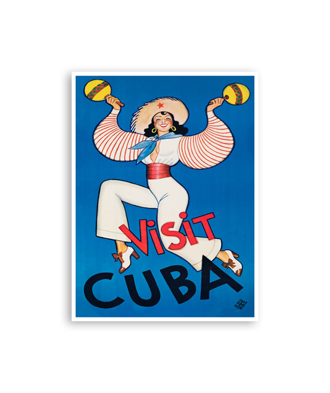 Cuba Travel Poster Cuban Art Vintage Print (XR3446) - Etsy