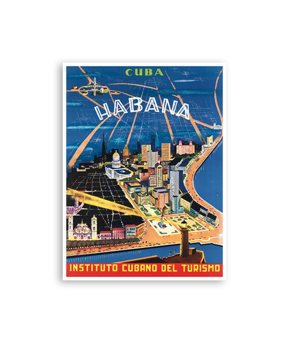 Havana Art Cuba Travel Print Cuban Vintage Poster XR3012 - Etsy
