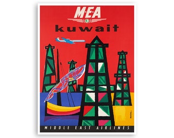Kuwait Travel Poster - Etsy