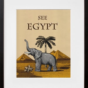 Elephant Art Travel Poster Egypt Tourism Print TR31 - Etsy
