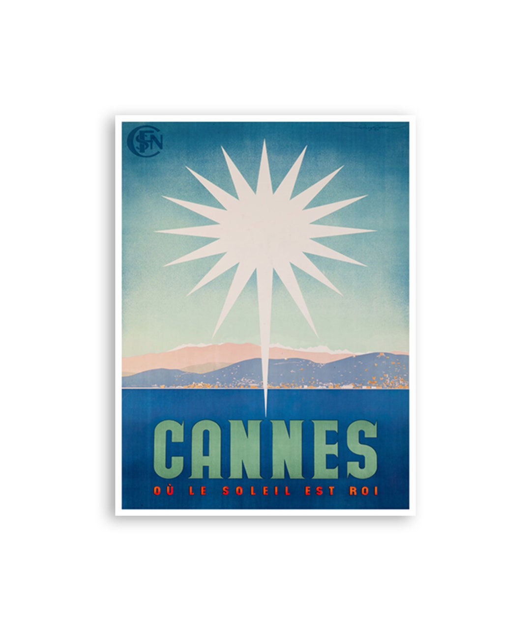 Cannes Travel Poster France Art Film Festival Print (xr4236)a - Etsy