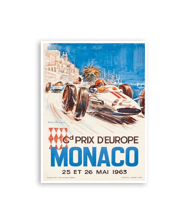 Monaco Racing Poster Grand Prix Art Racecar Print 1963 (xr3855)a - Etsy