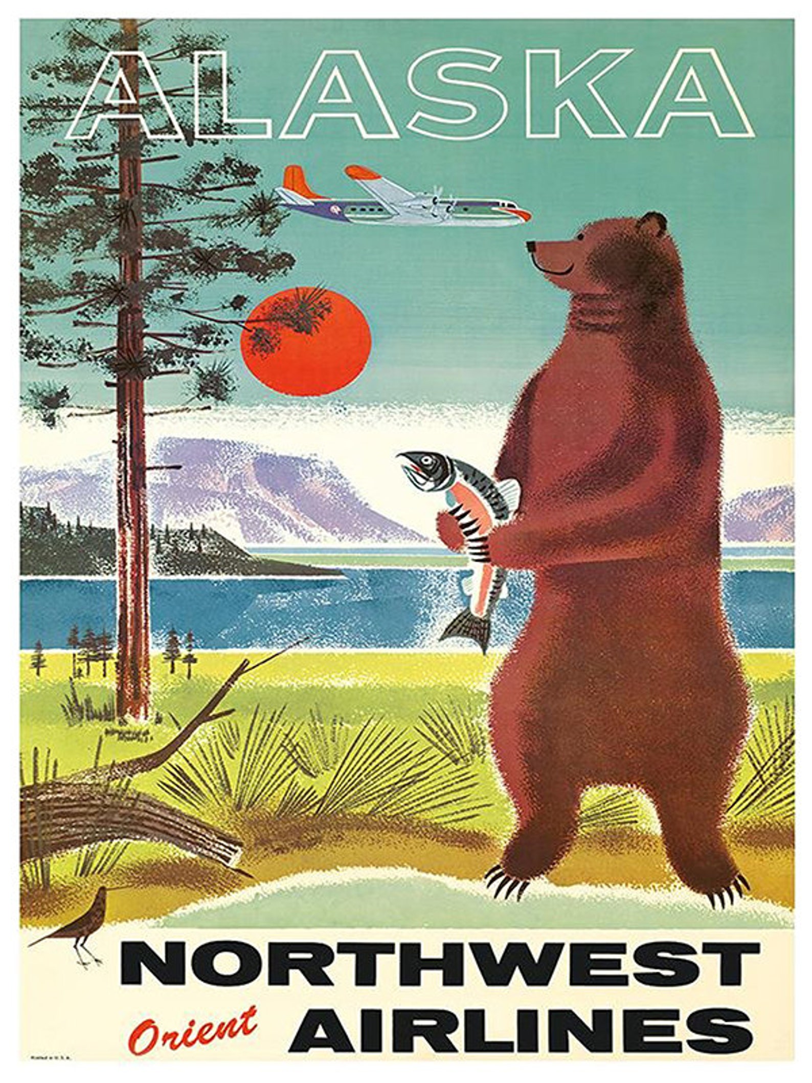 Alaska Travel Art Vintage Alaskan Poster Print TR126 - Etsy