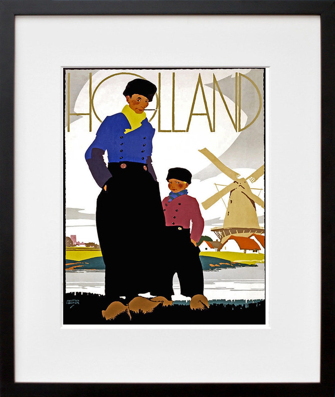 Holland Art Netherlands Travel Poster Windmill Print (zt281)a - Etsy