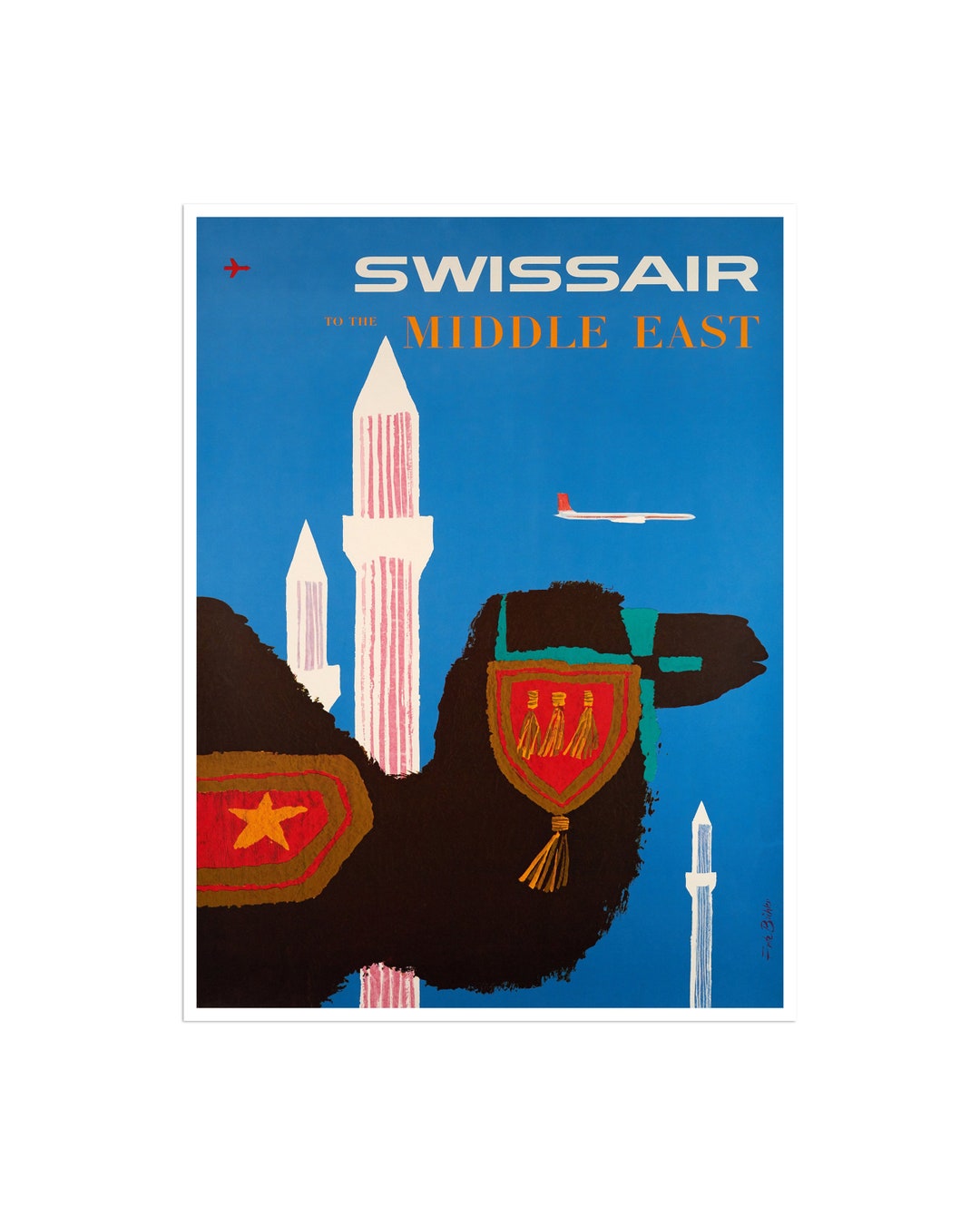 Travel Poster Middle East Vintage Art Print (XR2667) - Etsy