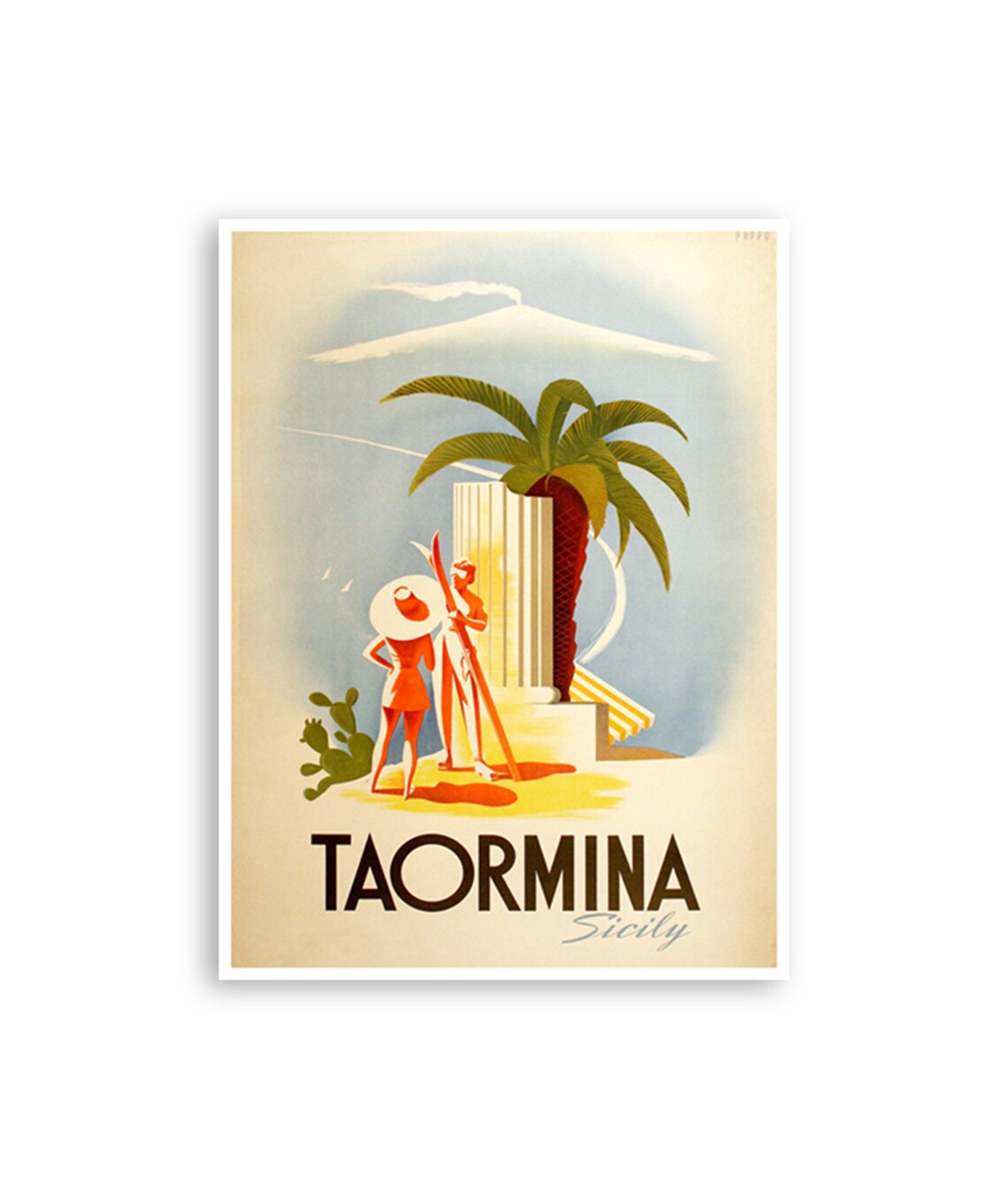 Taormina Poster Sicily Art Italy Travel Print (XR3407) - Etsy