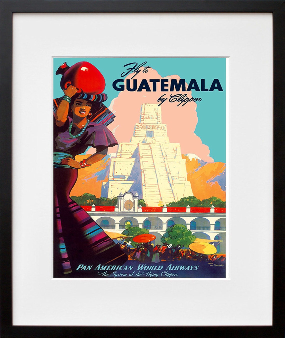 Guatemala Travel Art Vintage South America Poster Print - Etsy