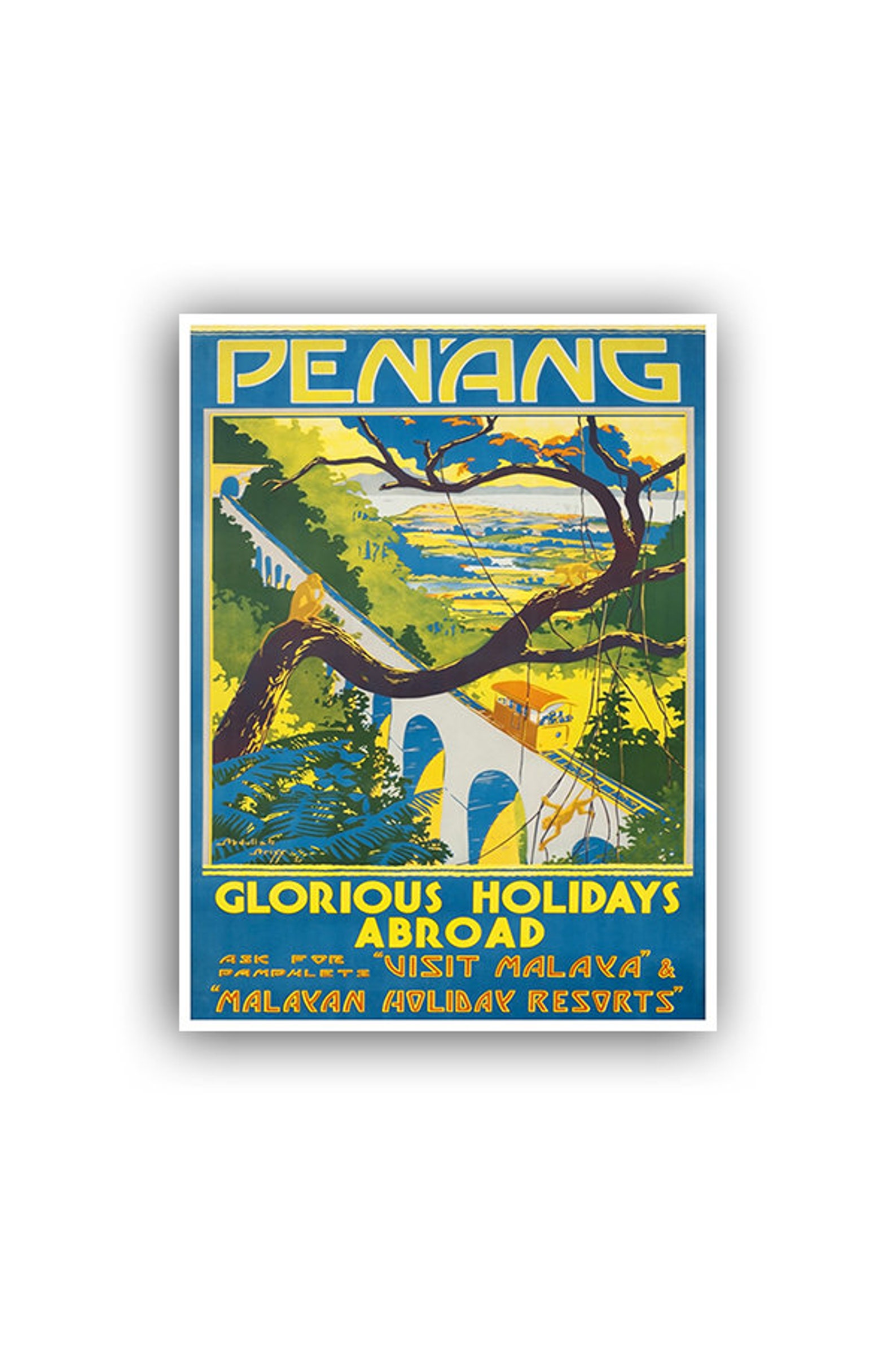 Penang Malaysia Travel Poster Asian Wall Art Print (XR713) - Etsy