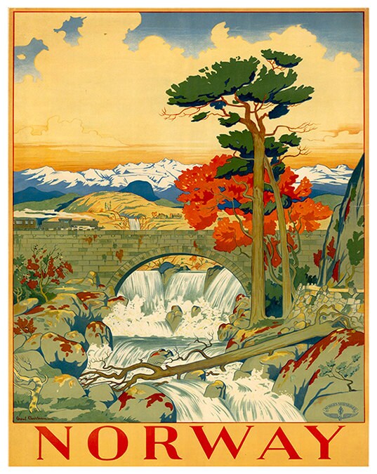 Norway Art Sign Wall Decor Travel Poster Print XR383 | Etsy