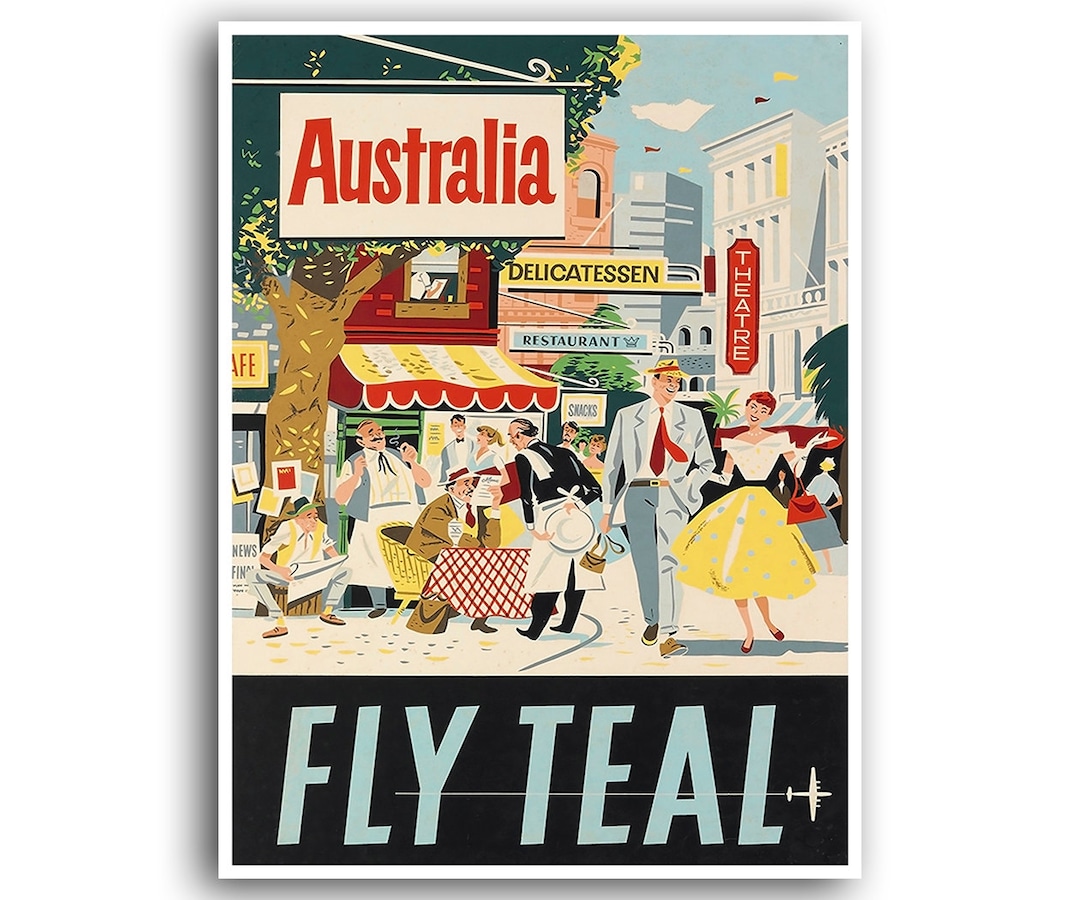 Australia Art Print Travel Poster Retro Home Decor (XR779) - Etsy