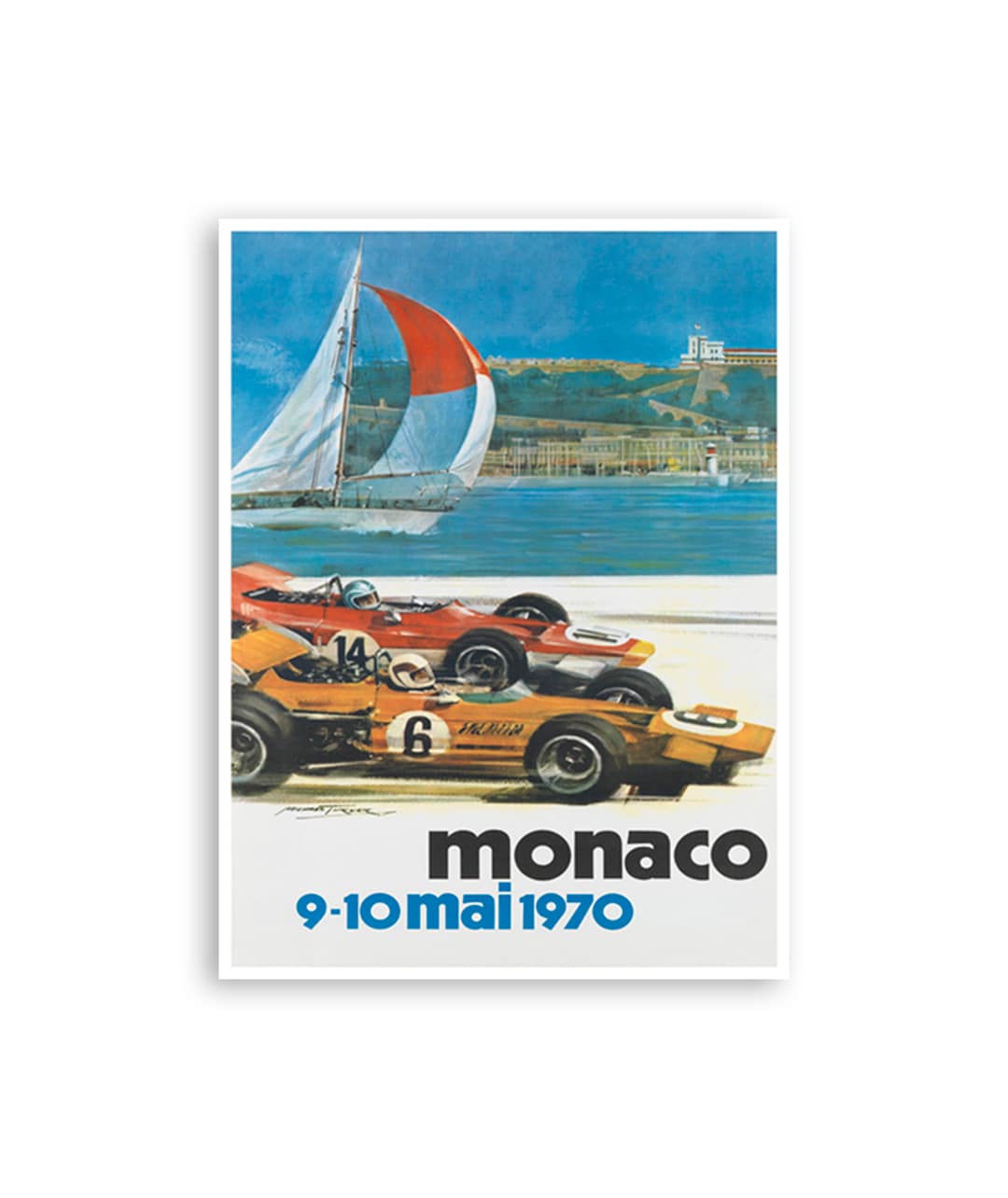 Race Car Poster Monaco Art Retro Print Home Decor (XR2914) - Etsy