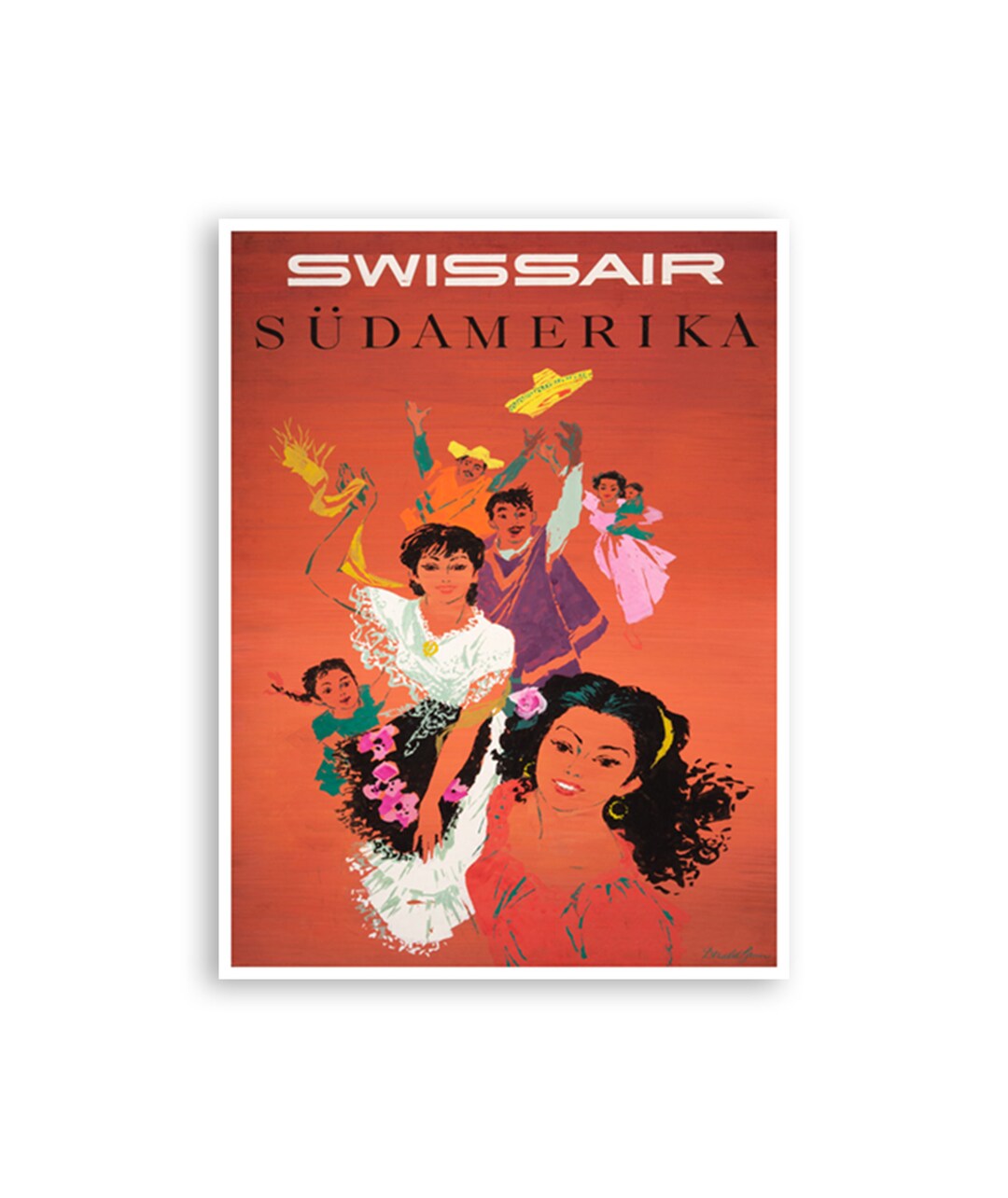 South American Art Vintage South American Travel Poster Print Home Wall ...