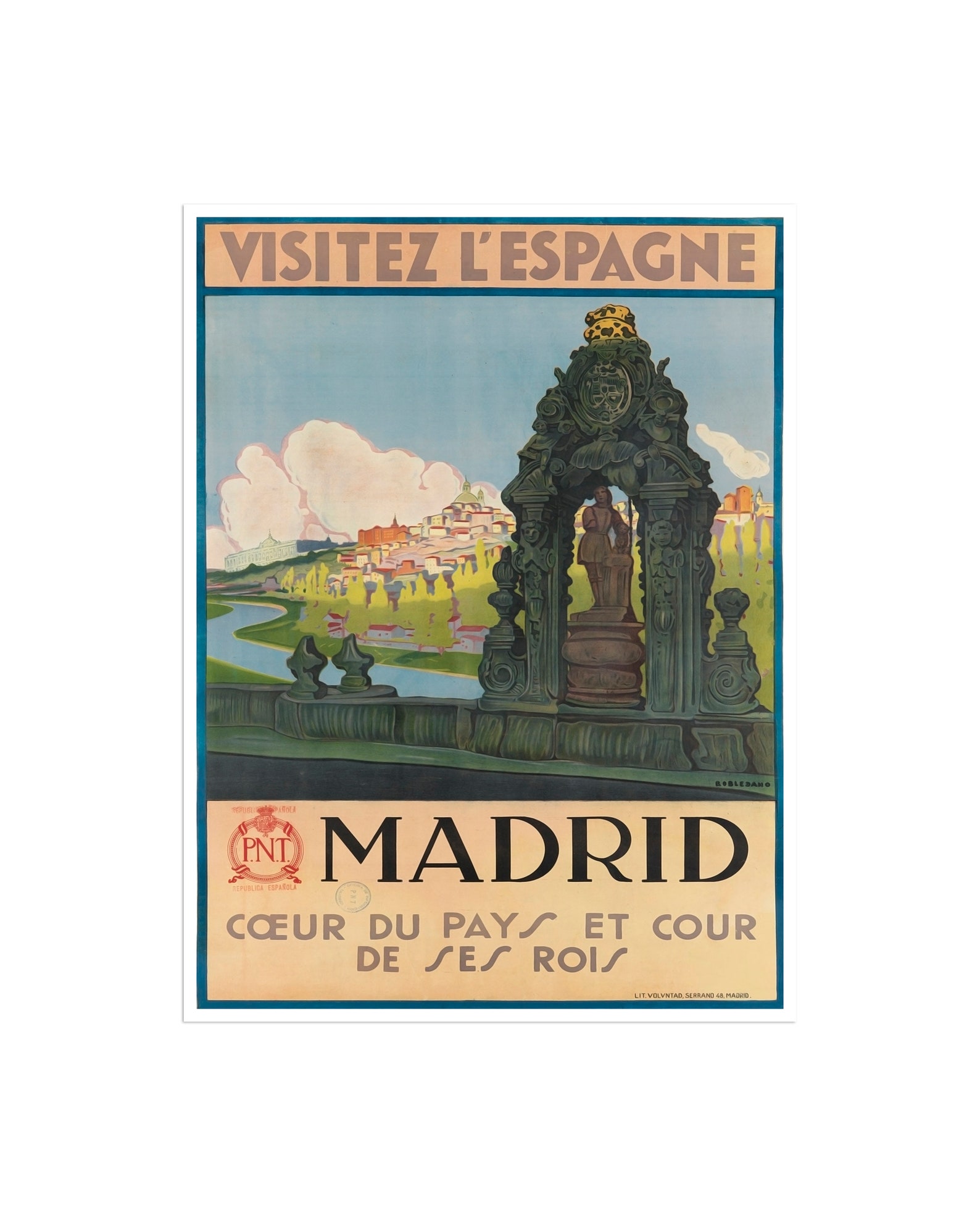 Madrid Travel Poster Spain Art Print Spanish Vintage Home - Etsy