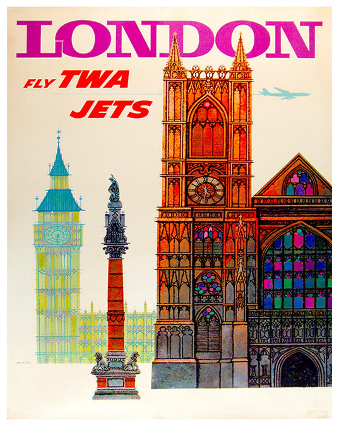 London Vintage Travel Poster Wall Art Print ZT425 - Etsy