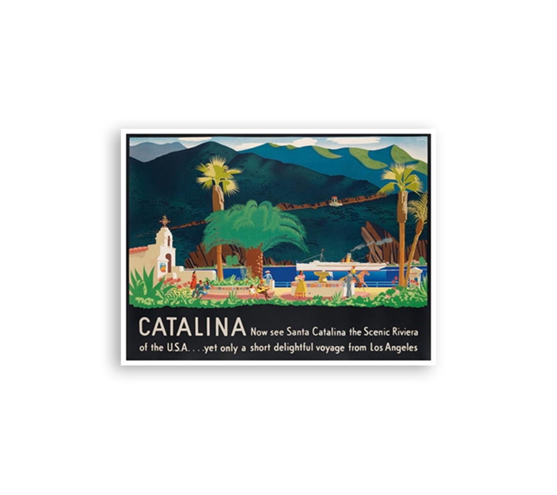 Catalina Island Art Retro Poster Art Travel Poster Wall Art - Etsy UK