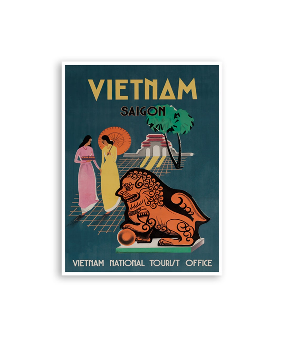 Saigon Art Vietnam Travel Poster Vietnamese Gift Print Asian Home Decor ...