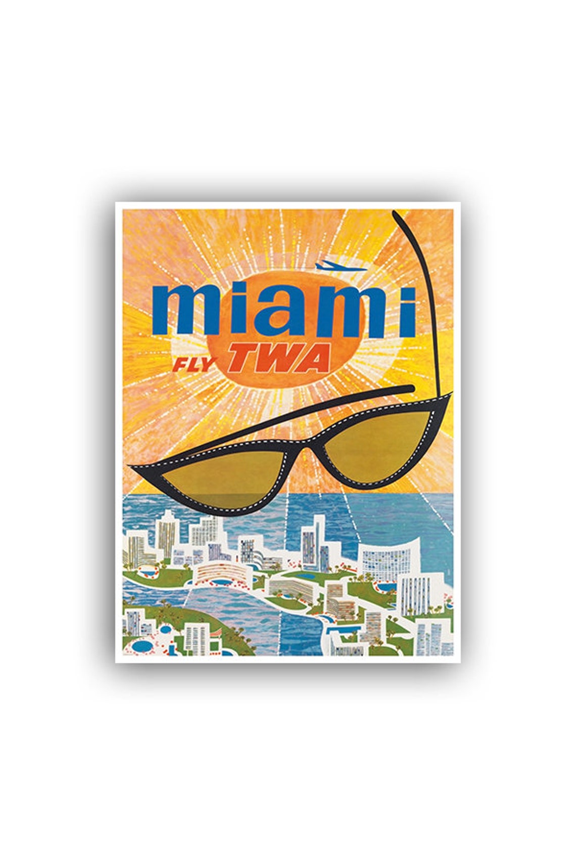 Florida Art Wall Decor Miami Retro Travel Poster ZT1530 | Etsy