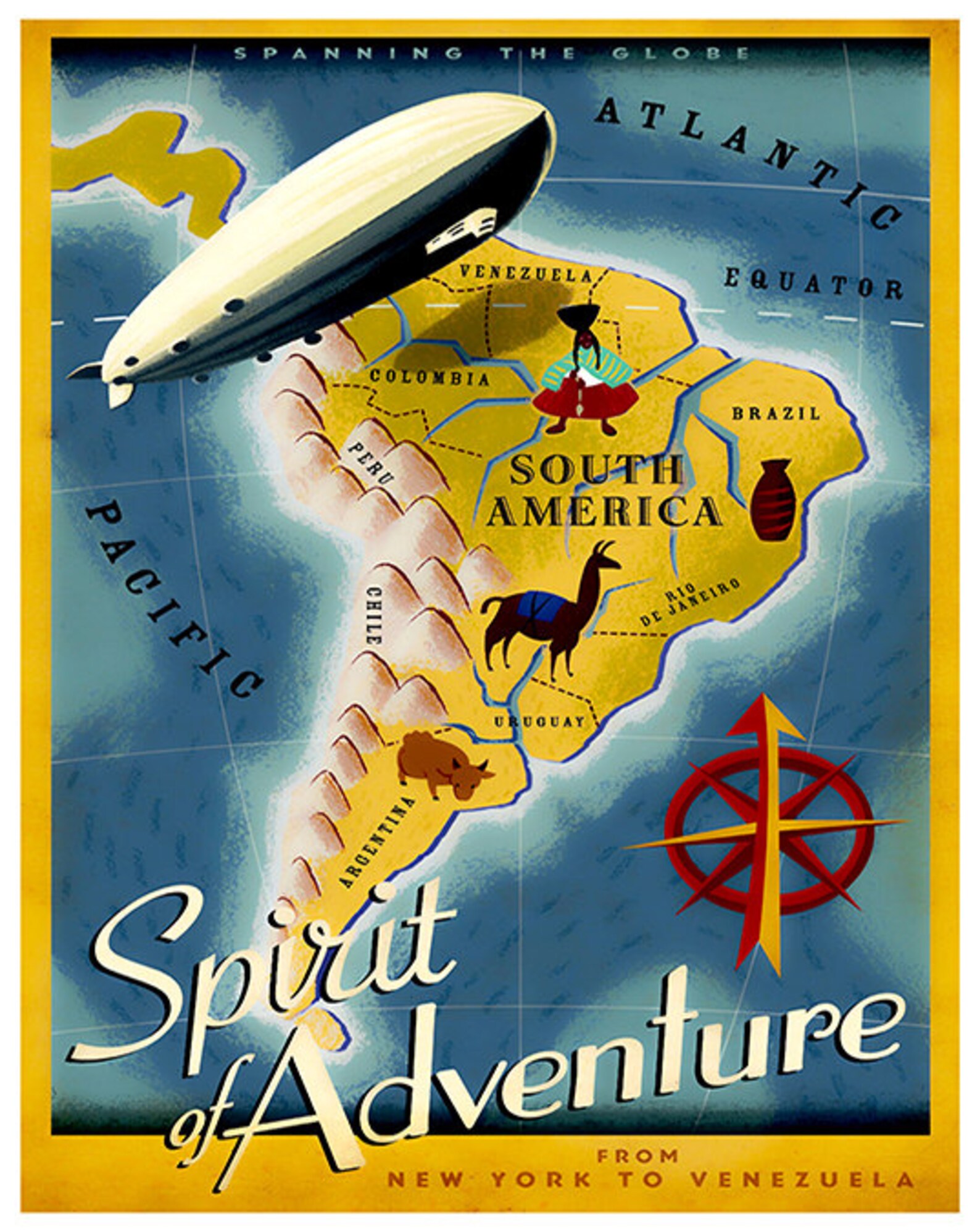 South America Venezuela Vintage Travel Poster Wall Art Print - Etsy