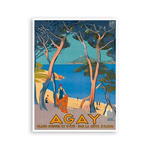 Agay Art France Beaches Travel Poster Art Print Vintage Home | Etsy