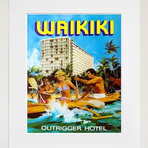 Waikiki Hawaii Art Wall Decor Retro Travel Poster (ZT604) - Etsy