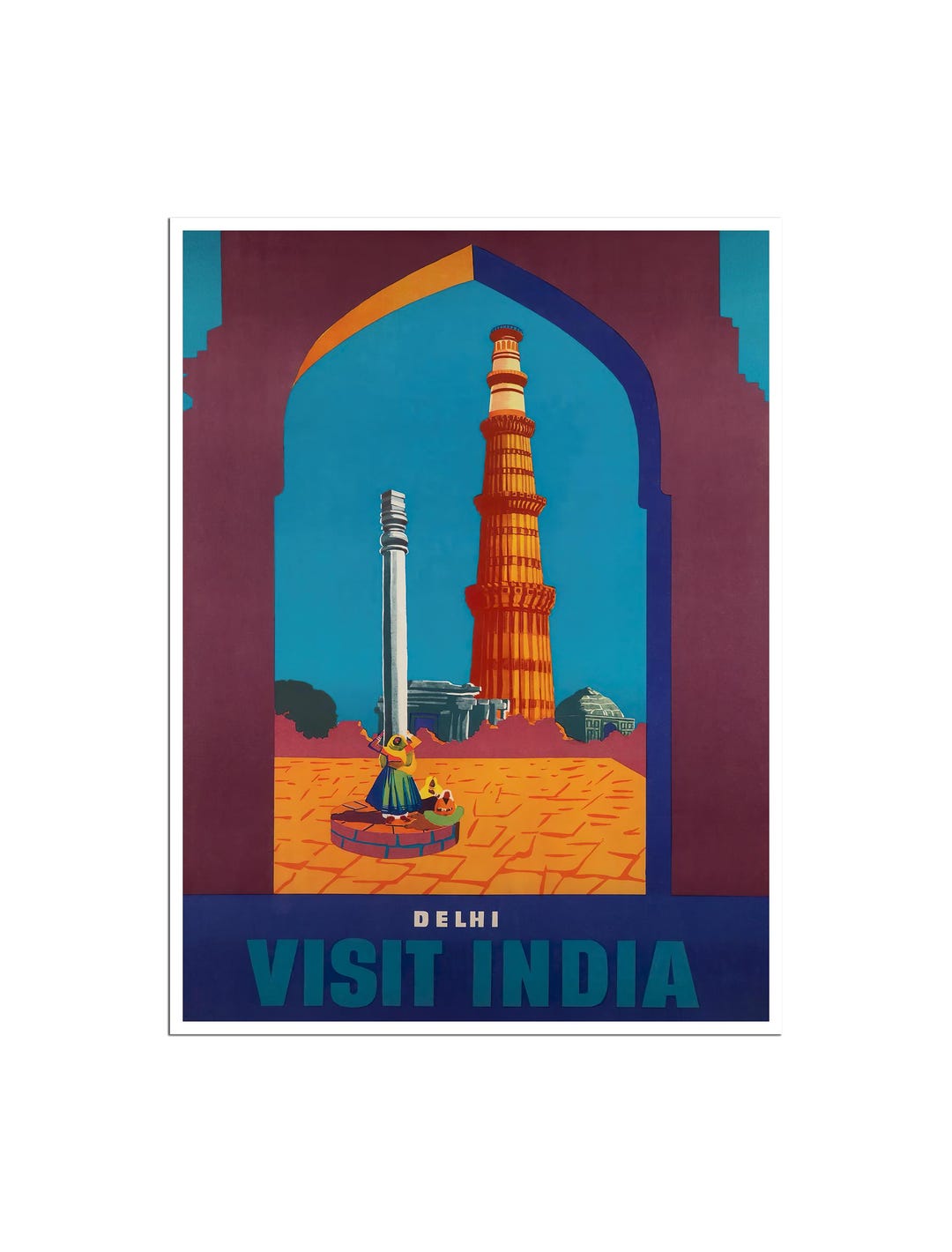 Delhi Art India Travel Poster Indian Print (xr4068)a - Etsy