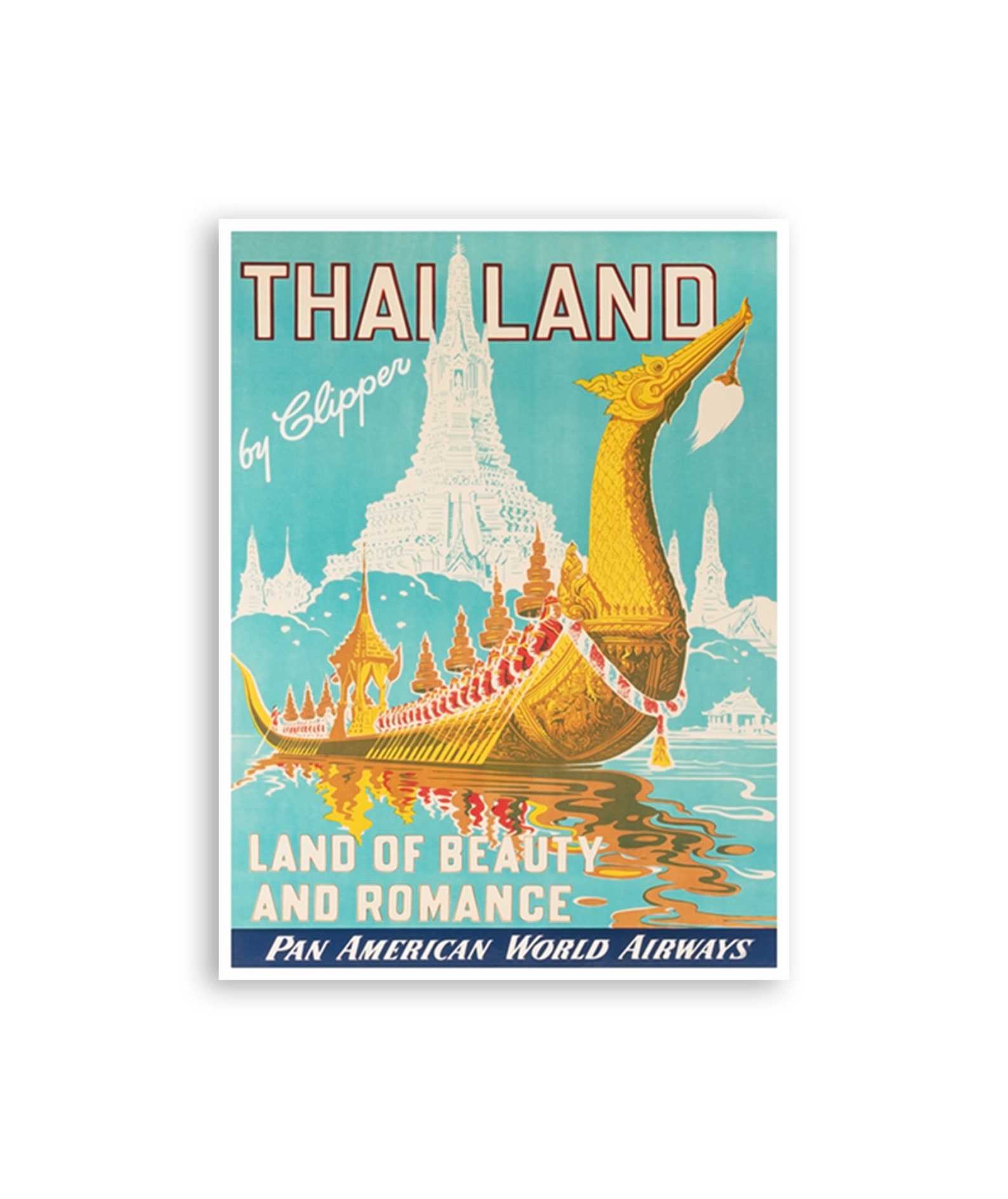 Thailand Poster Travel Art Print Vintage Thai Home Decor - Etsy