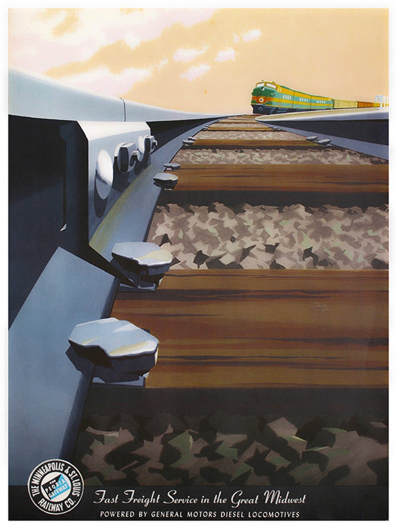 Locomotive Travel Poster Railroad Art Train Print TR67 - Etsy