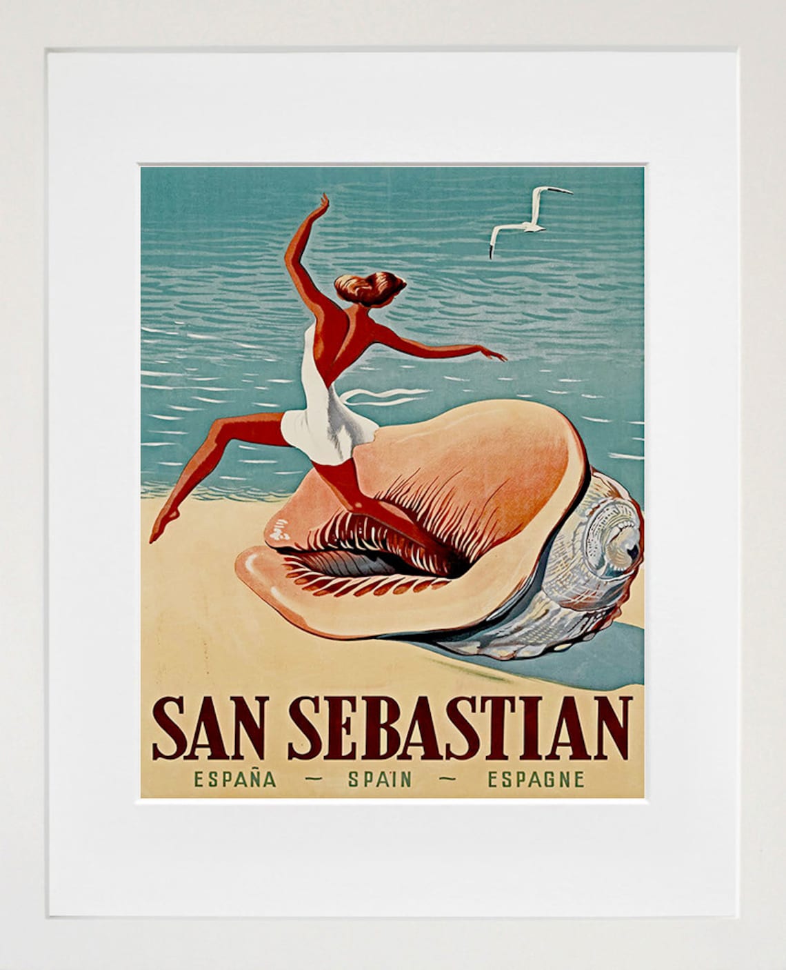 Spain Travel Art Print San Sebastian Vintage Spanish Home - Etsy