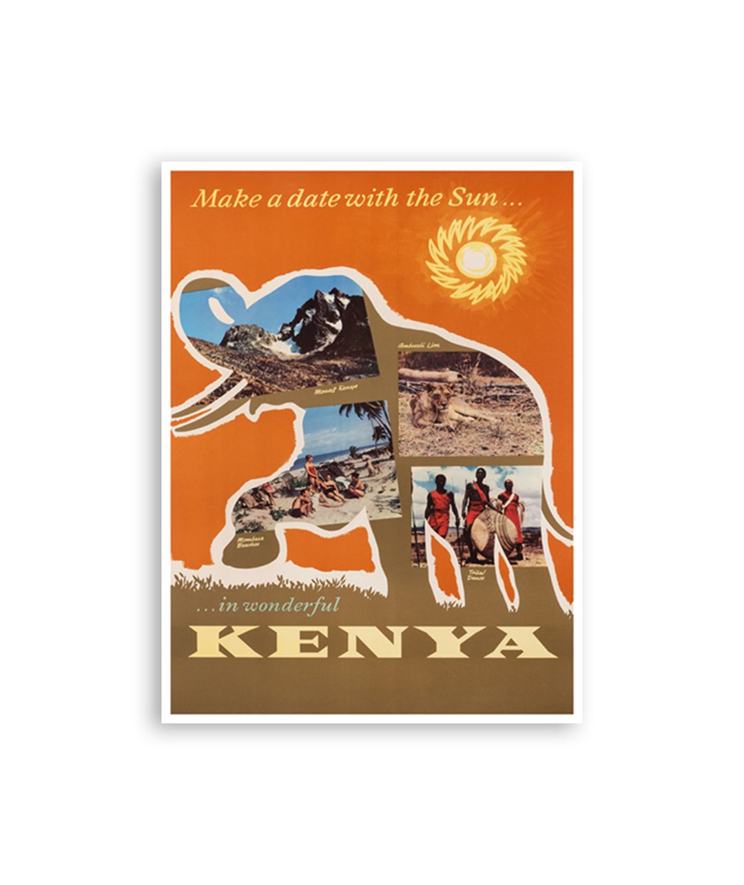 Kenya Travel Poster Africa Art Print Home Decor (XR2937) - Etsy