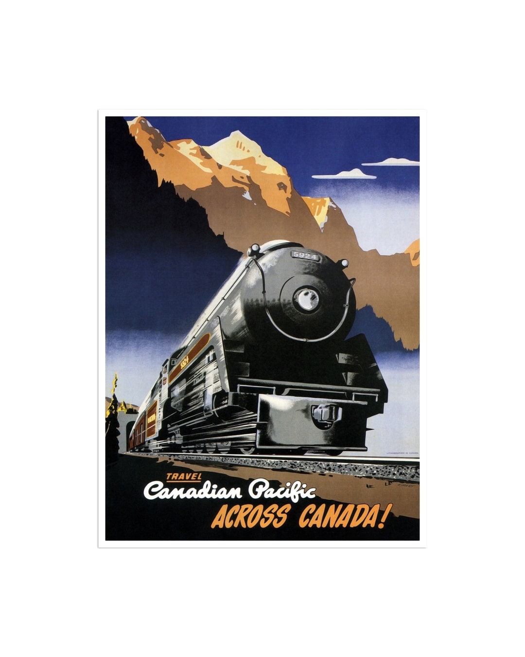 Canada Train Art Travel Poster Home Decor Retro Locomotive Print ...