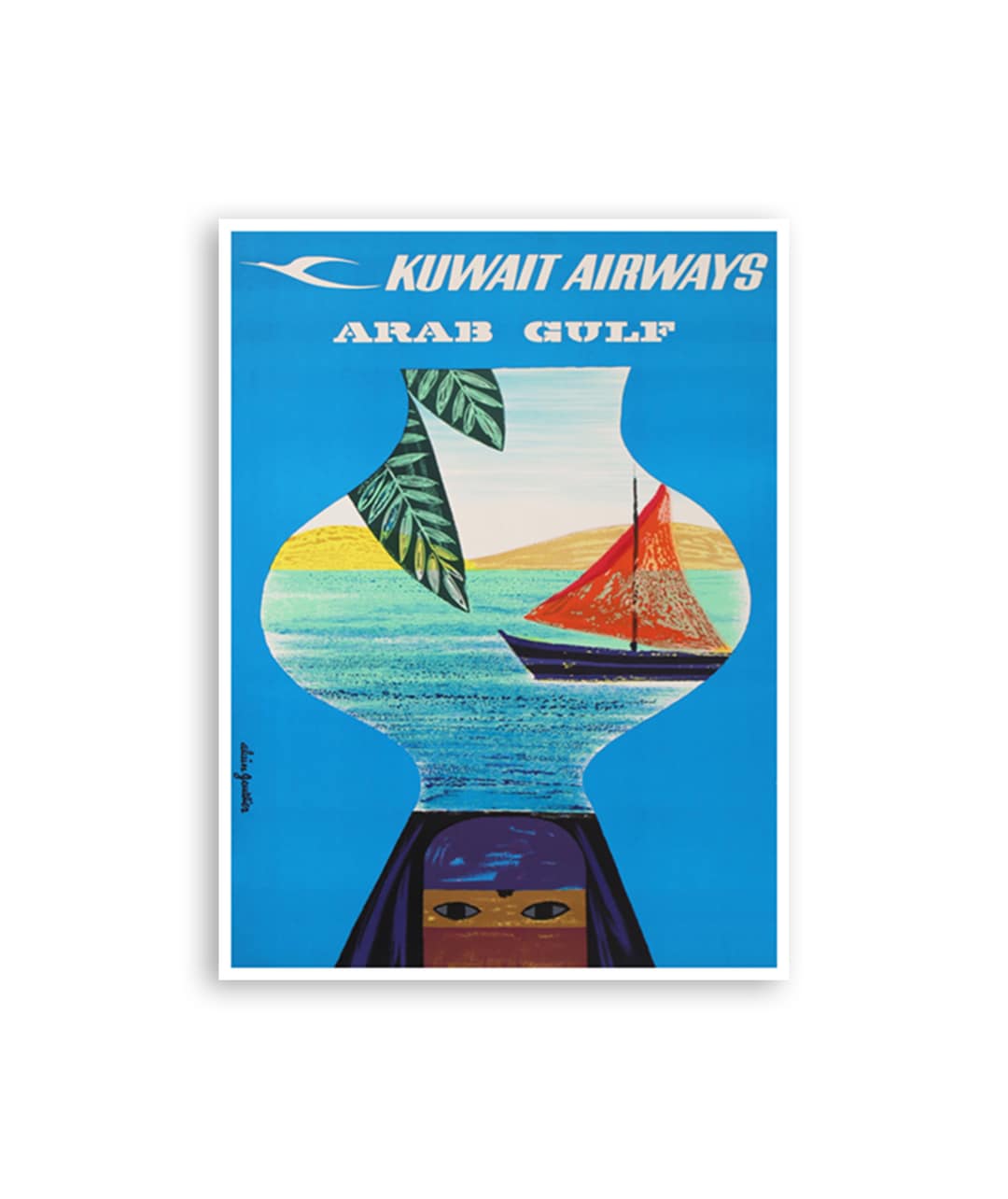 Persian Gulf Poster Art Travel Persian Print Kuwait Airways (XR3296) - Etsy