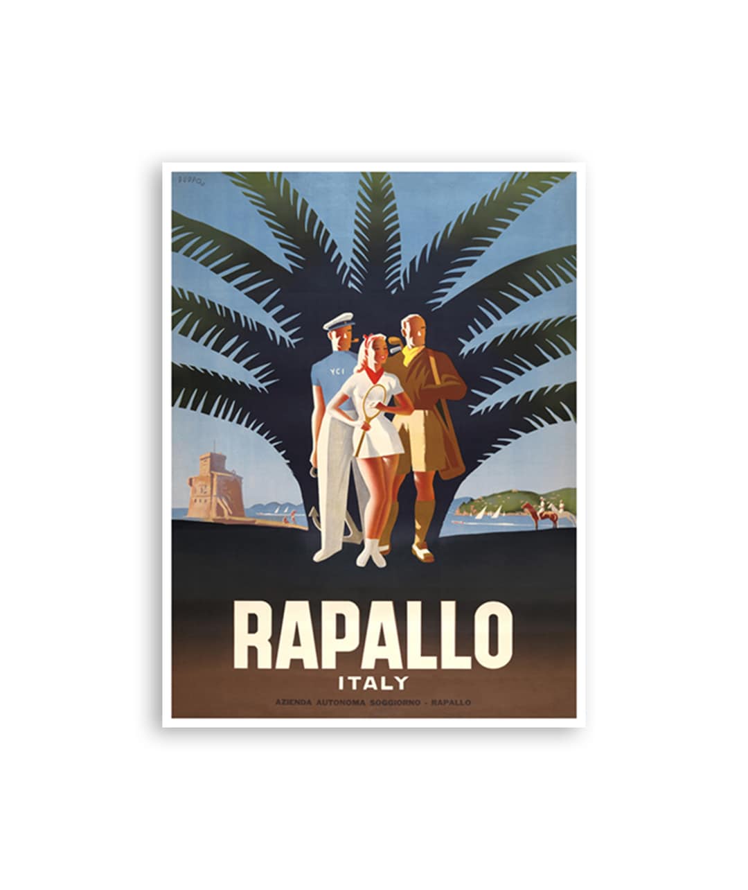 Rapallo Art Italy Poster Italian Travel Print Puppo 1947 (xr3304)a - Etsy