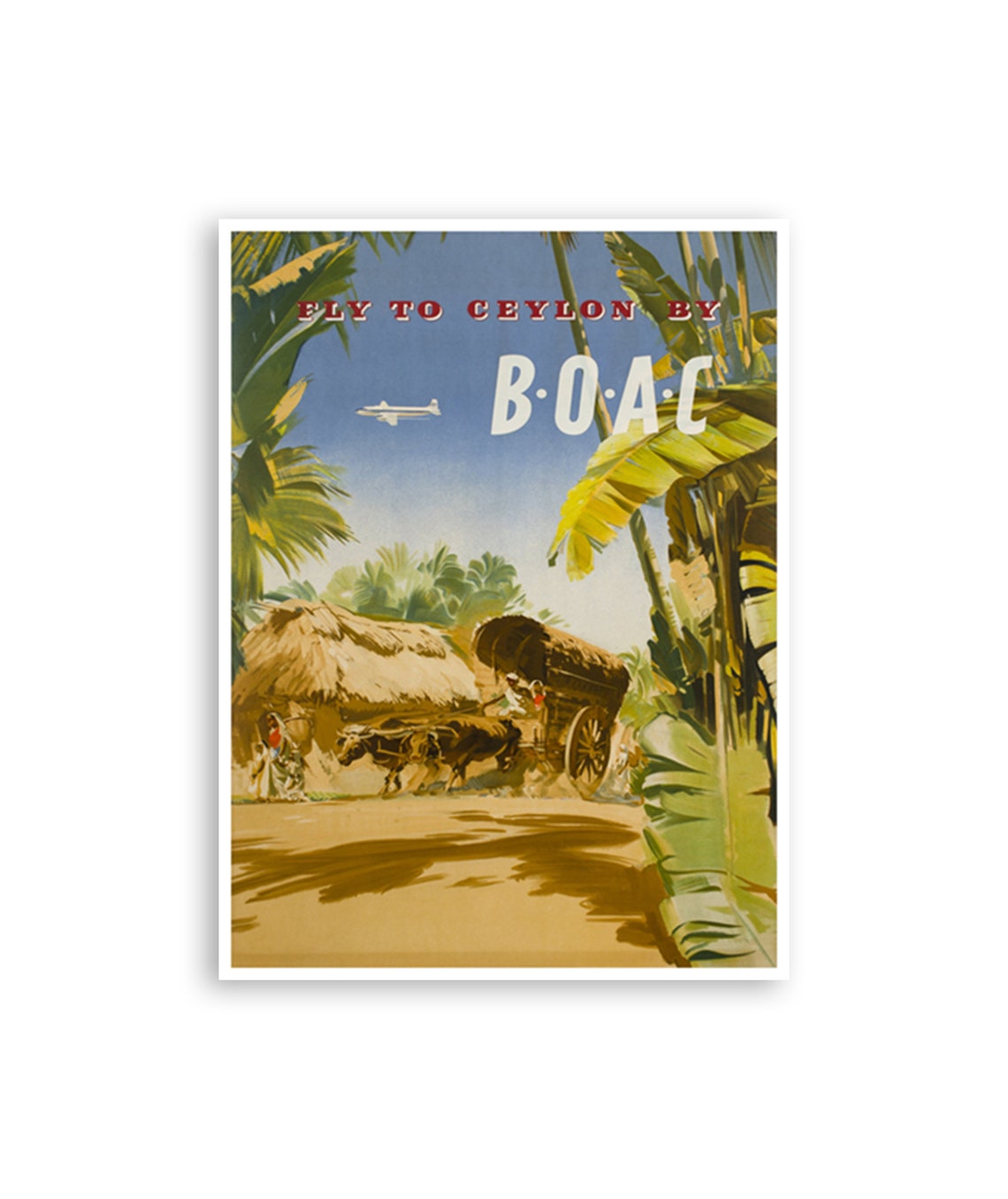 Sri Lanka Poster Ceylon Travel Art BOAC Airlines Print (xr3935)a - Etsy