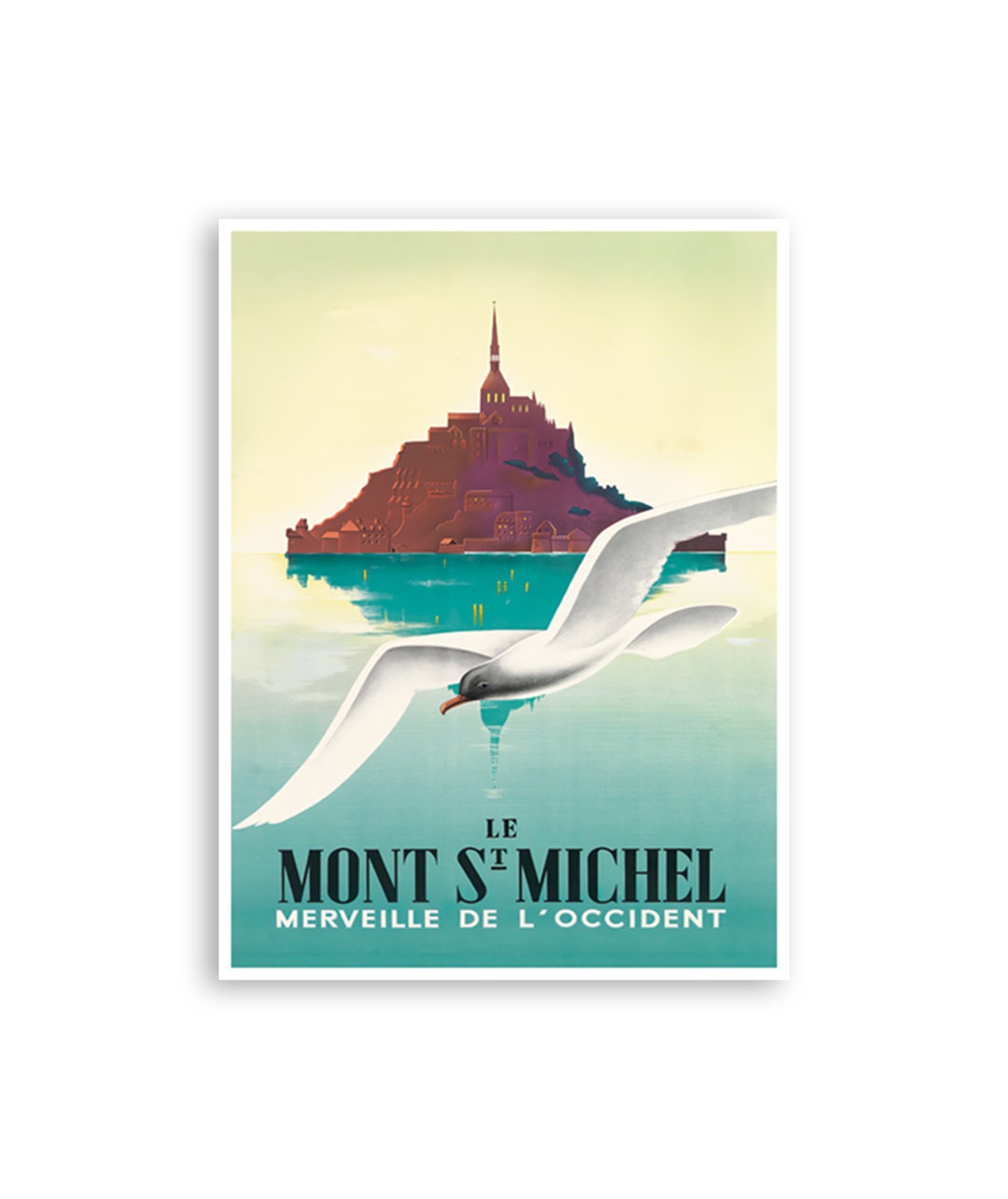Mont Saint-michel Art French Travel Poster France Print (xr4054)a - Etsy