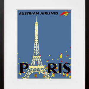 Paris Art France Travel Poster Eiffel Tower Print (zt367)a - Etsy