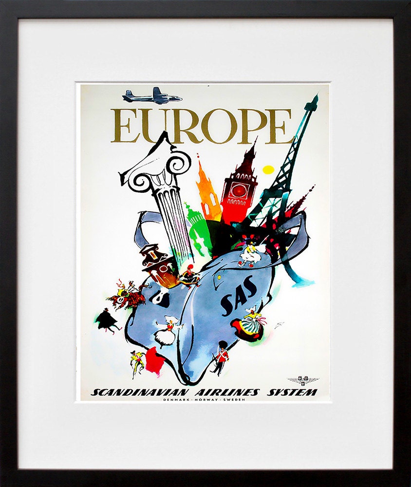 Retro Poster Europe Decor Art Travel Poster Wall Art Print - Etsy