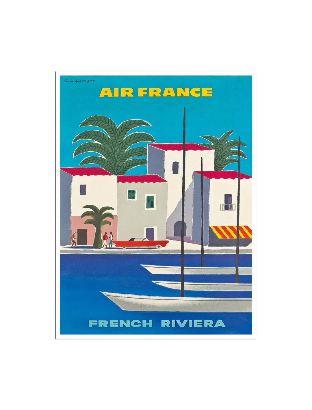French Riviera Art France Travel Poster Guy Georget French Print (zt331 ...